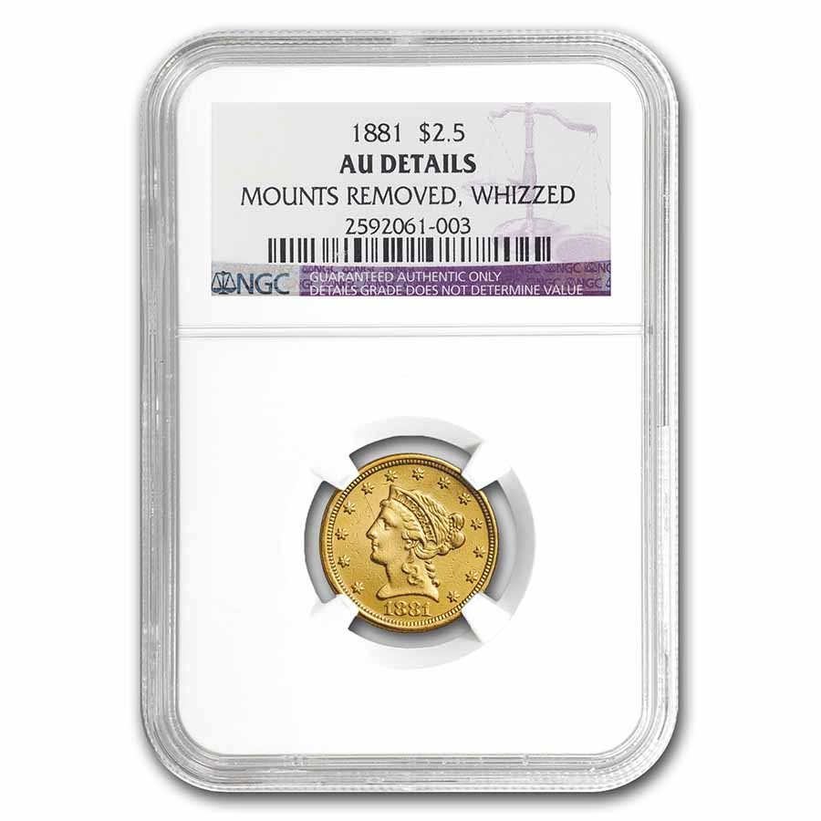 Buy 1881 $2.50 Liberty Gold Quarter Eagle AU Details NGC | APMEX
