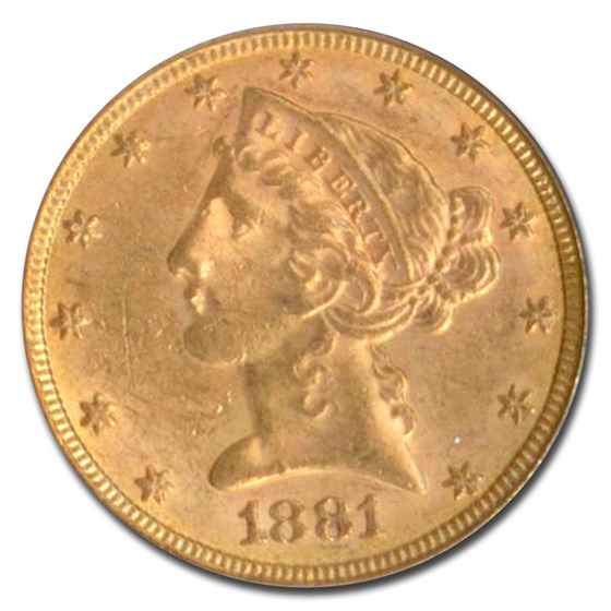 Buy 1881 $5 Liberty Gold Half Eagle MS-61 PCGS | APMEX