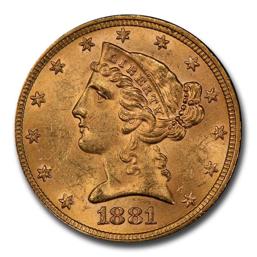 Buy 1881 $5 Liberty Gold Half Eagle MS-63 PCGS CAC | APMEX