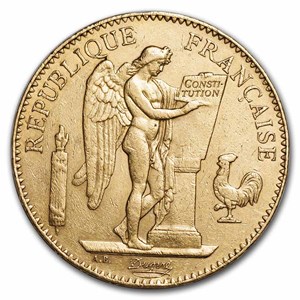 Buy 1881-A France Gold 100 Franc Angel XF | APMEX