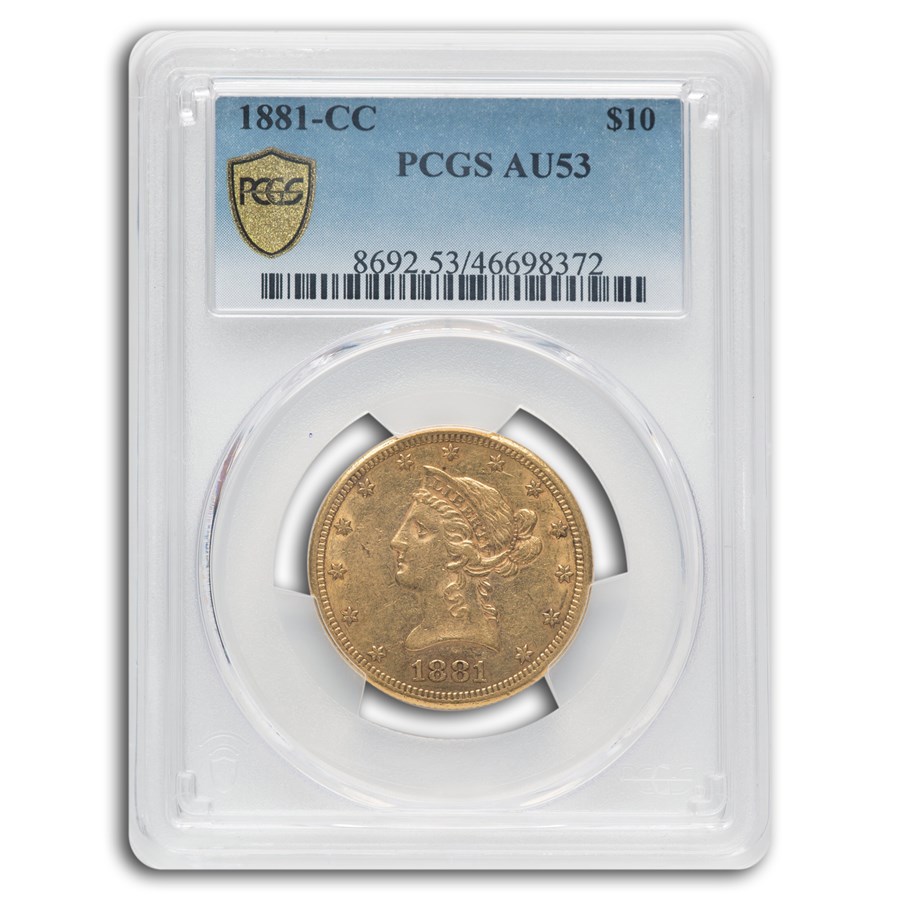 1881-CC $10 Liberty Gold Eagle AU-53 PCGS