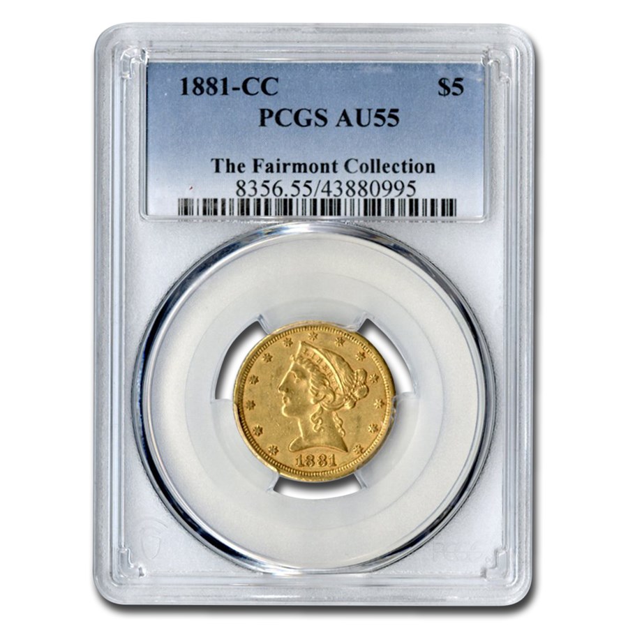 Buy 1881-CC $5 Liberty Gold Half Eagle AU-55 PCGS | APMEX
