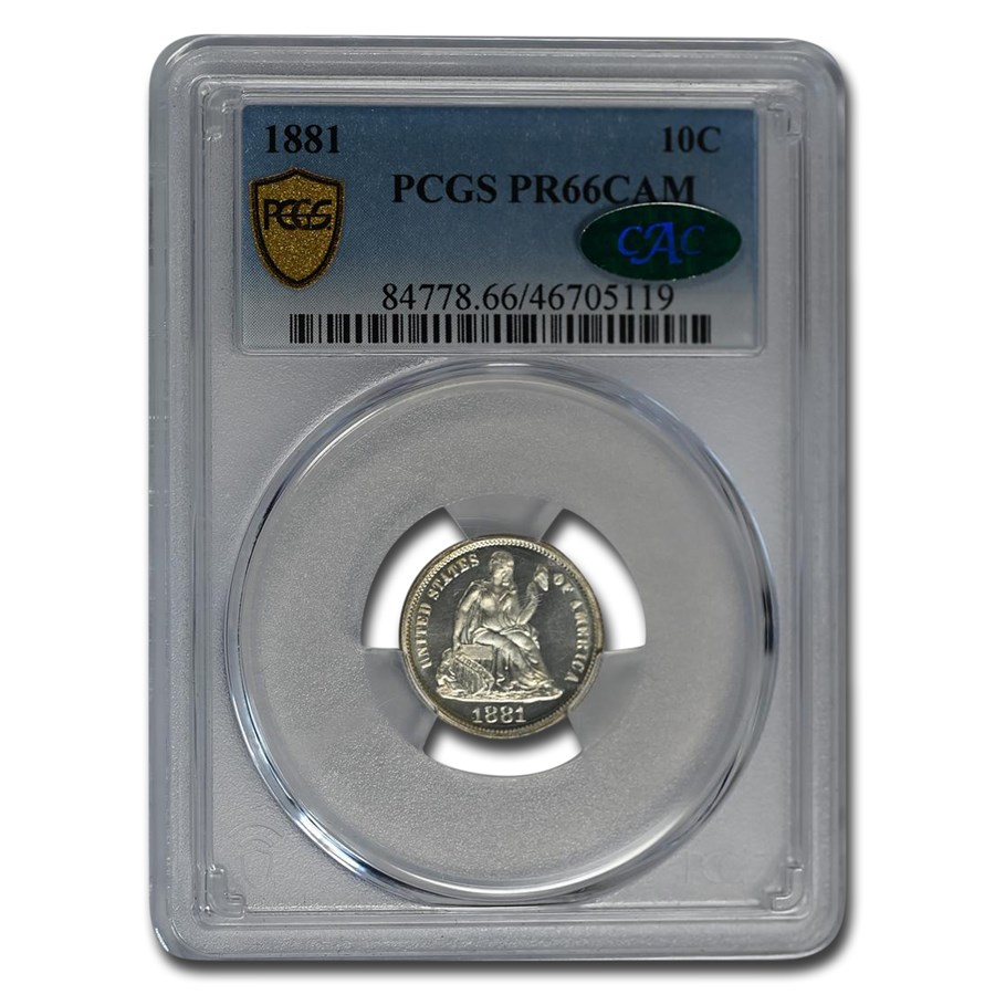 Buy 1881 Liberty Seated Dime PR-66 Cameo PCGS CAC | APMEX
