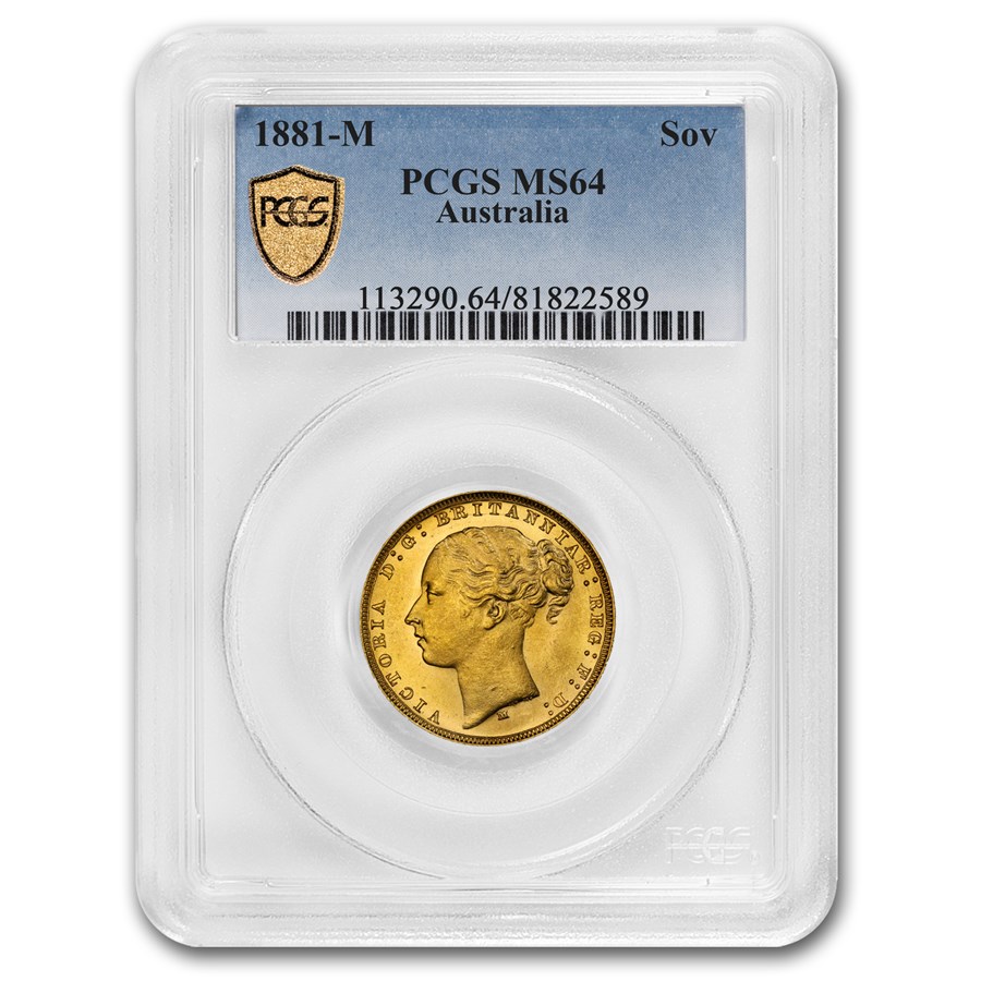 1881-M Australia Gold Sovereign MS-64 PCGS