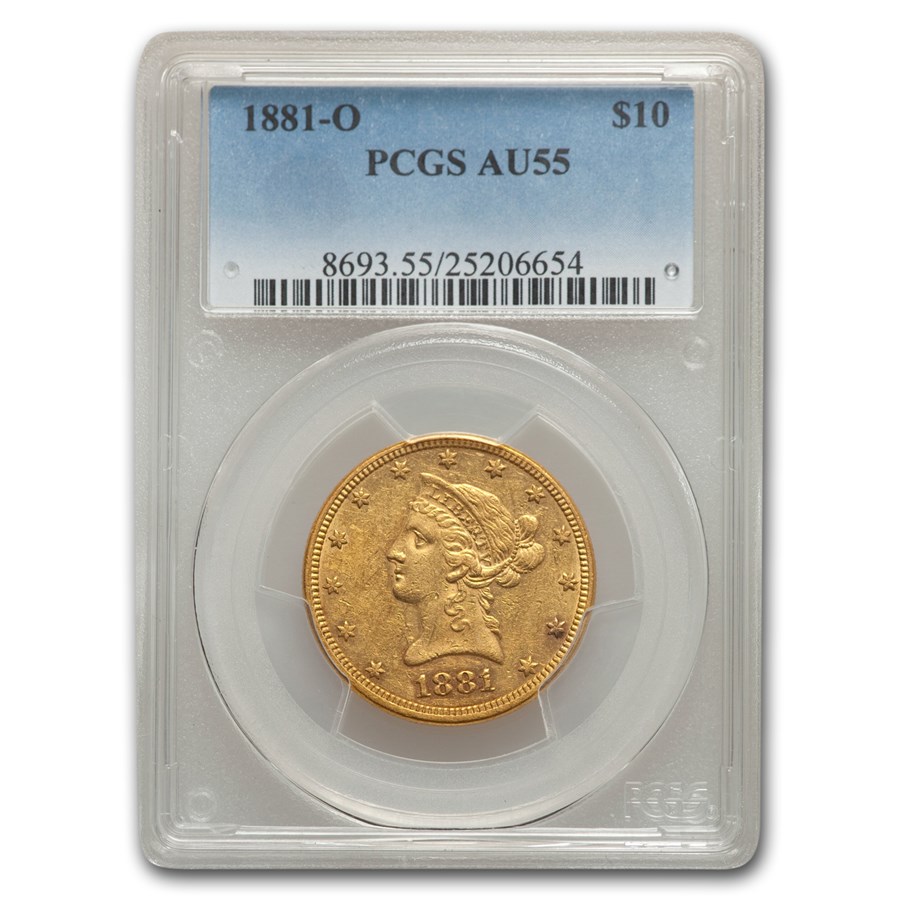 Buy 1881-O $10 Liberty Gold Eagle AU-55 PCGS | APMEX