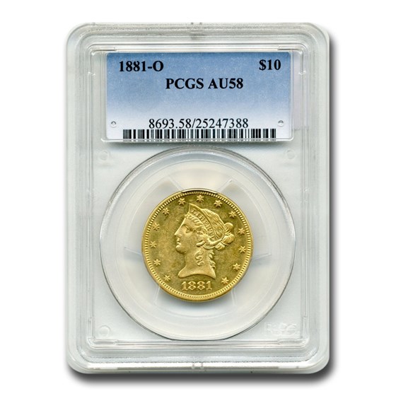 Buy 1881-O $10 Liberty Gold Eagle AU-58 PCGS | APMEX