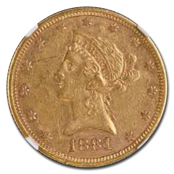 1881-S $10 Liberty Gold Eagle AU-55 NGC