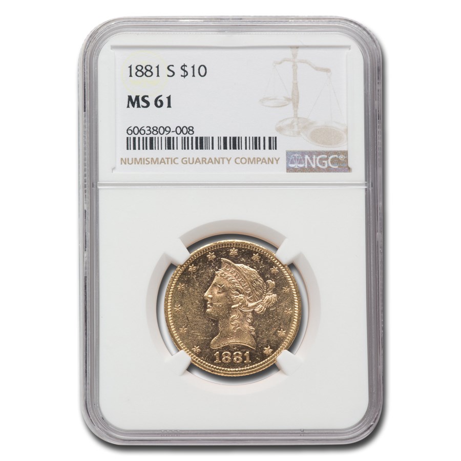 Buy 1881-S $10 Liberty Gold Eagle MS-61 NGC | APMEX