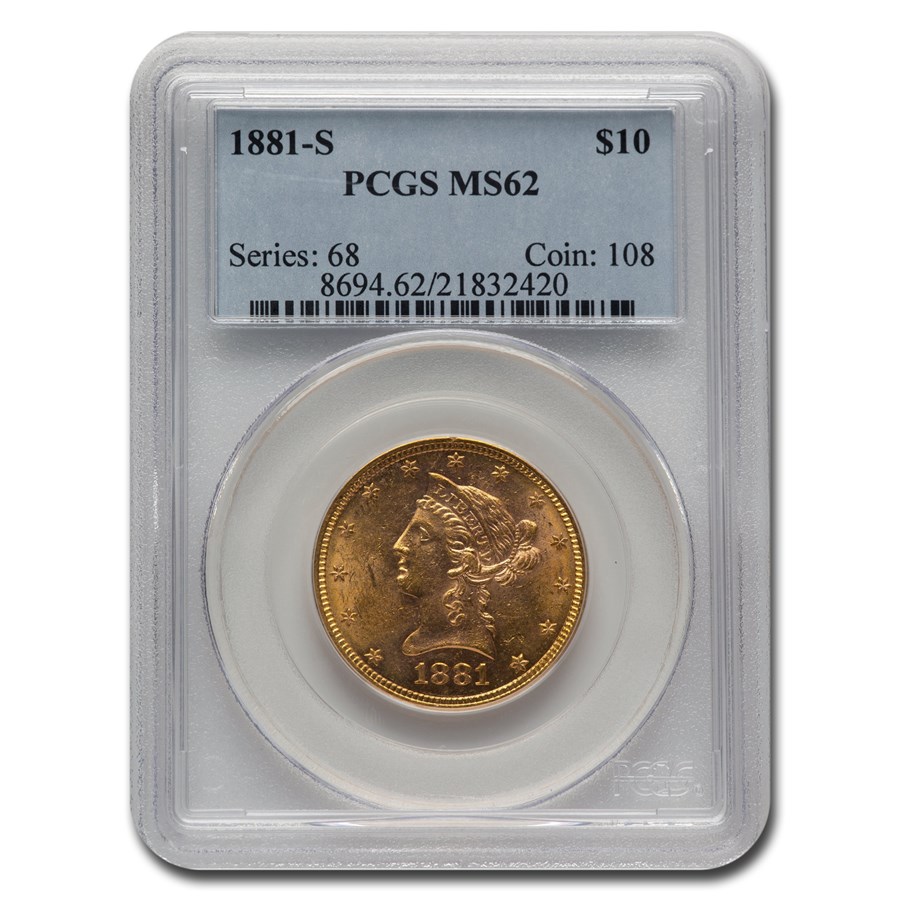 Buy 1881-S $10 Liberty Gold Eagle MS-62 PCGS | APMEX