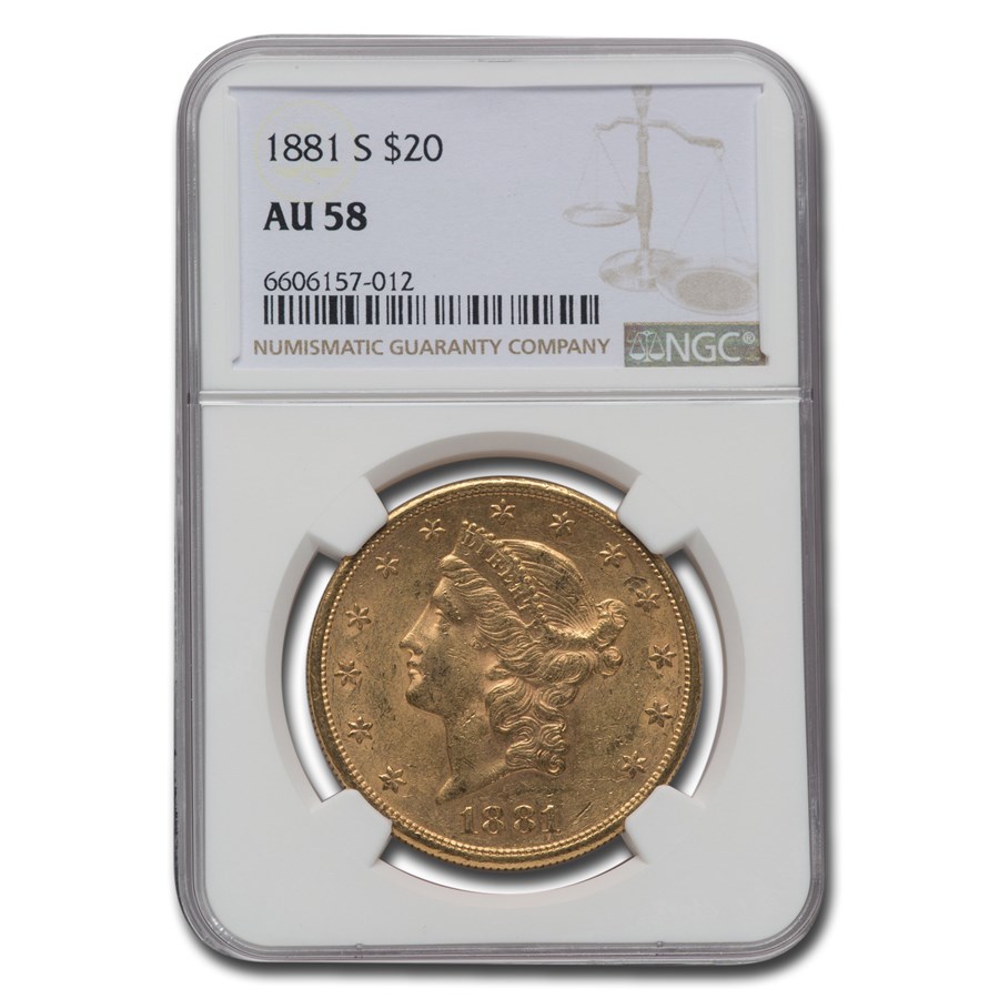 Buy 1881-S $20 Liberty Gold Double Eagle AU-58 NGC | APMEX