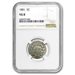 Buy 1881 Shield Nickel VG-8 NGC | APMEX