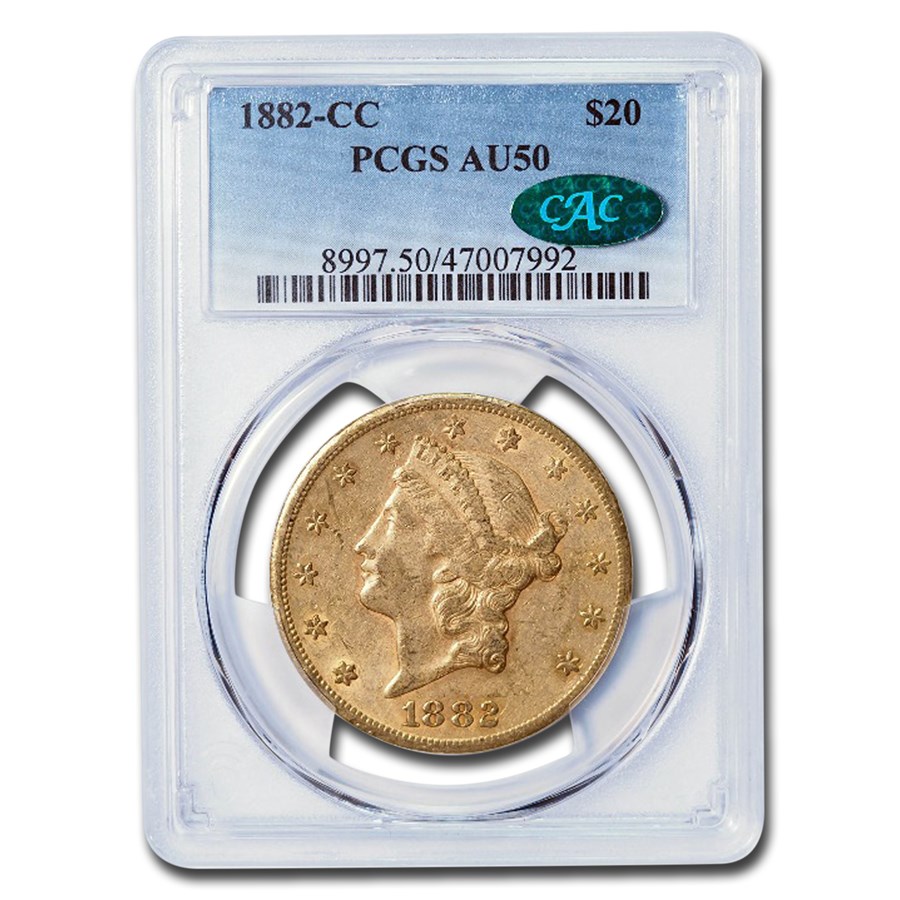 Buy 1882-CC $20 Liberty Gold Double Eagle AU-50 PCGS CAC | APMEX