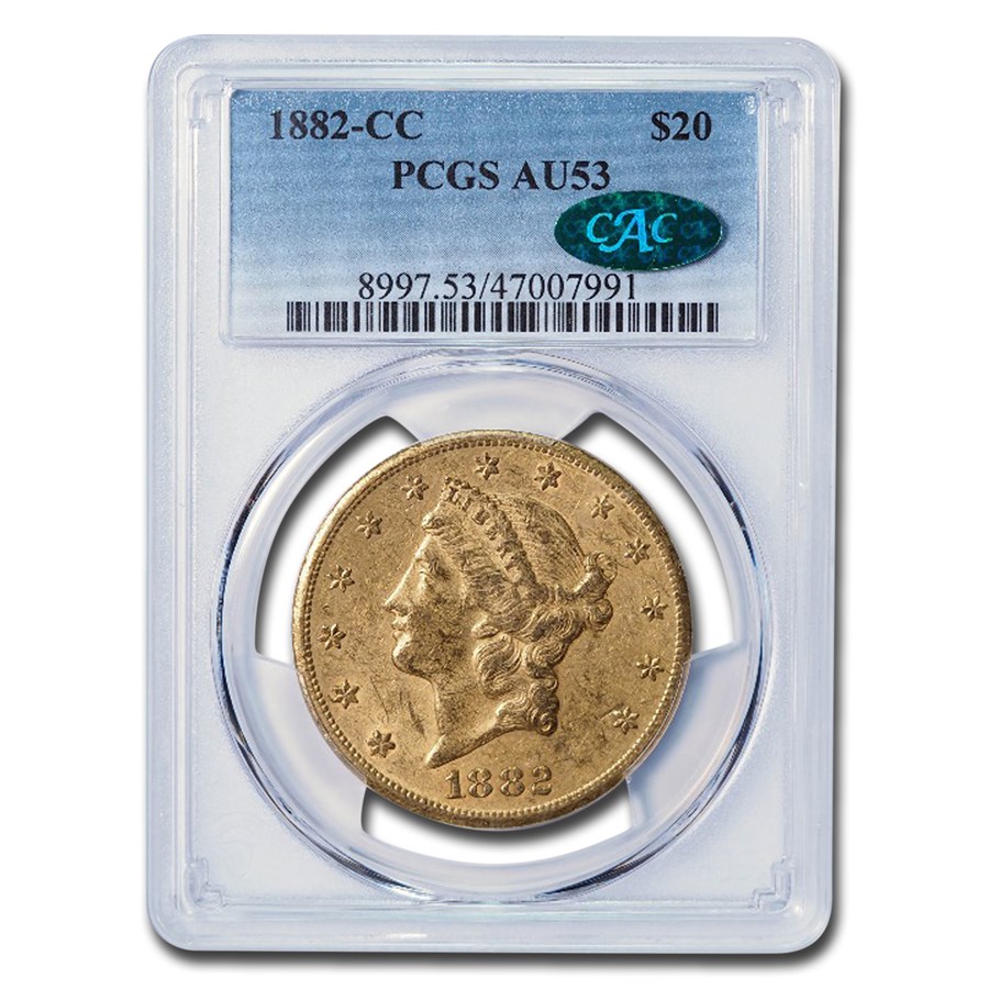 Buy 1882-CC $20 Liberty Gold Double Eagle AU-53 PCGS CAC | APMEX