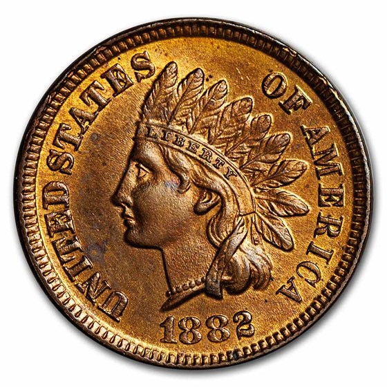 Buy 1882 Indian Head Cent BU Details (Spots on Reverse) | APMEX