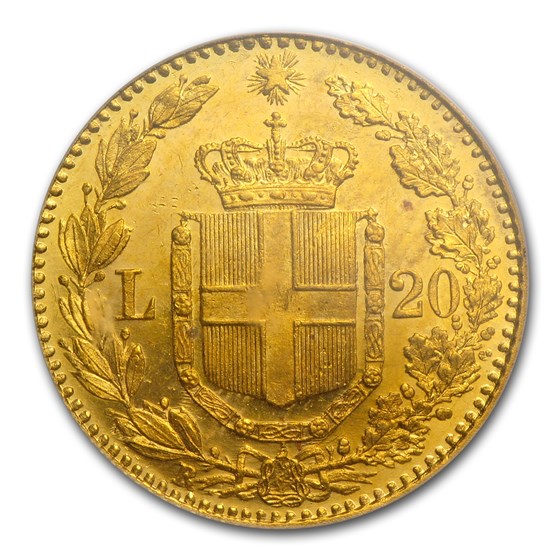 Buy 1882 Italy Gold 20 Lire MS-64 NGC/PCGS | APMEX