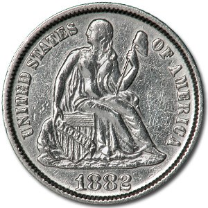 Buy 1882 Liberty Seated Dime AU (Details) | APMEX