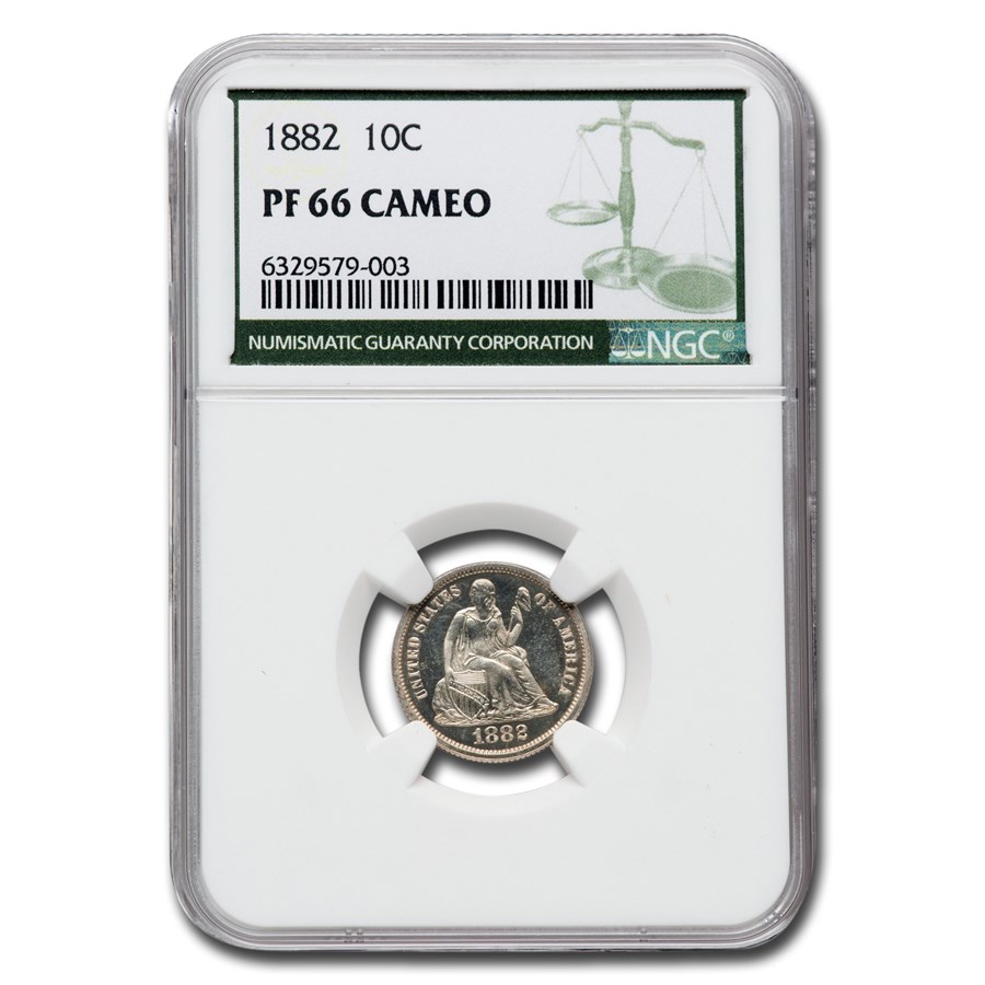 Buy 1882 Liberty Seated Dime PF-66 Cameo Green Label | APMEX