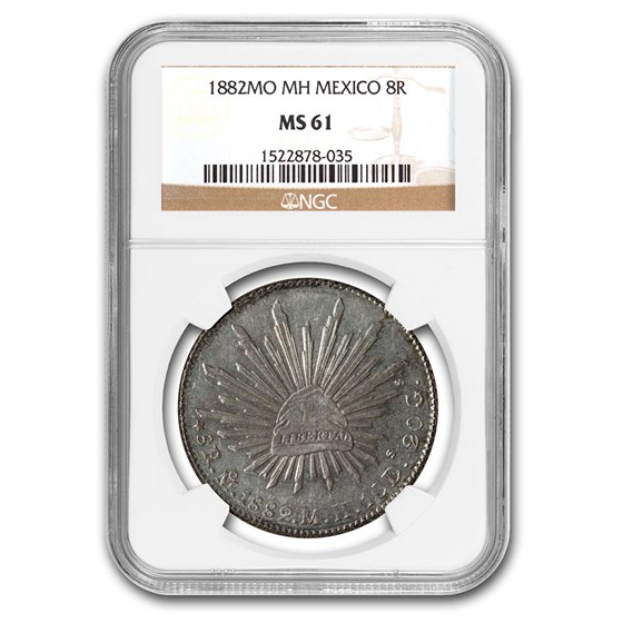 Buy 1882-Mo MH Mexico Silver 8 Reales MS-61 NGC | APMEX