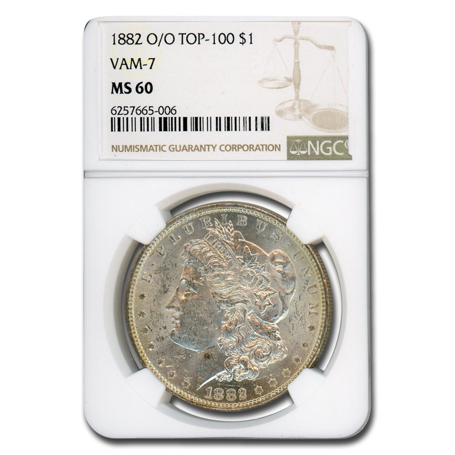 1882-O/O Morgan Dollar MS-60 NGC VAM-7