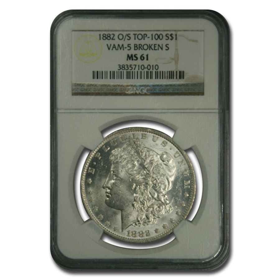 Buy 1882-O/S Morgan Dollar MS-61 NGC (VAM-5 Broken S, Top-100) | APMEX