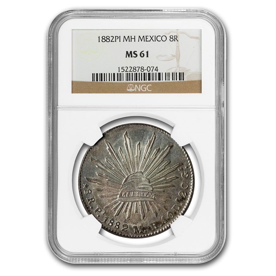 Buy 1882-Pi MH Mexico Silver 8 Reales MS-61 NGC | APMEX