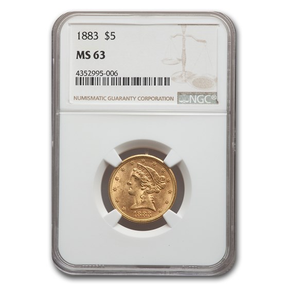 Buy 1883 $5 Liberty Gold Half Eagle MS-63 NGC | APMEX