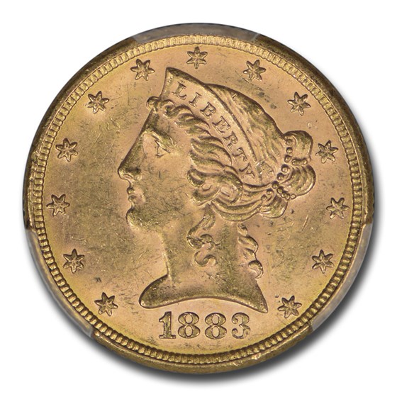 Buy 1883 $5 Liberty Gold Half Eagle MS-63+ PCGS | APMEX