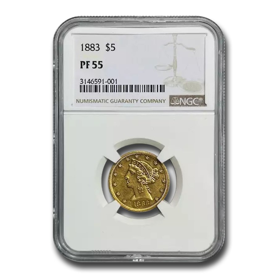 1883 $5 Liberty Gold Half Eagle PF-55 NGC