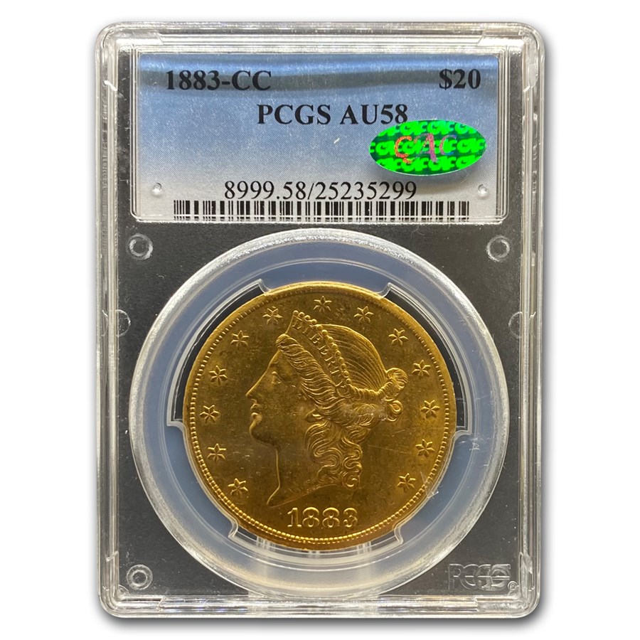 Buy 1883-CC $20 Liberty Gold Double Eagle AU-58 PCGS CAC | APMEX