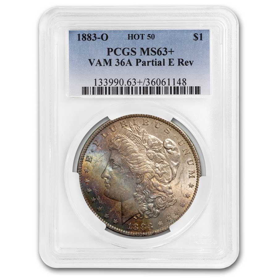 1883-O Morgan Dollar MS-63+ PCGS (Rainbow VAM-36A Partial E Rev.)