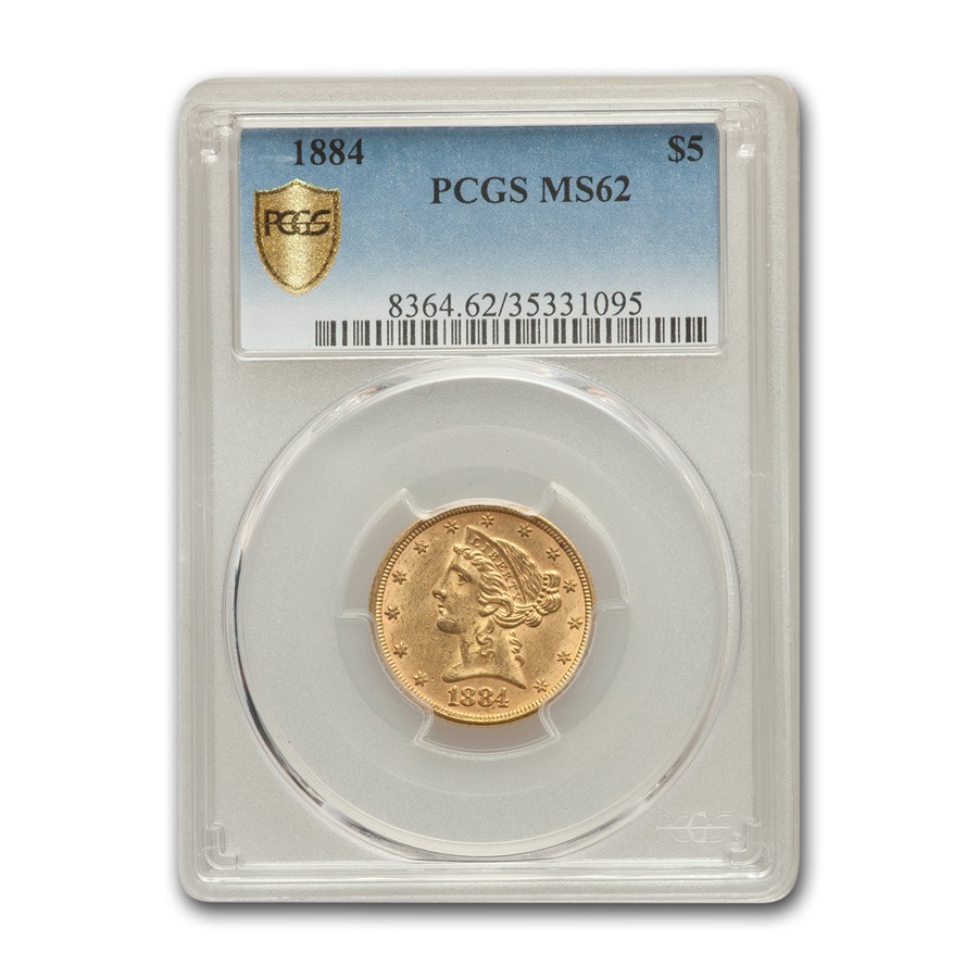 Buy 1884 $5 Liberty Gold Half Eagle MS-62 PCGS | APMEX