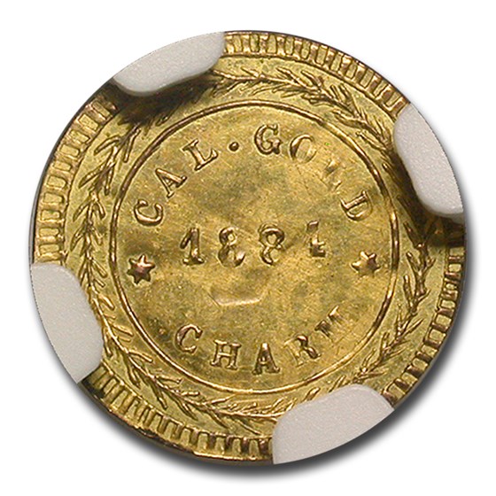 1884 Arms of California Fractional Gold Token MS-63 NGC (PL)