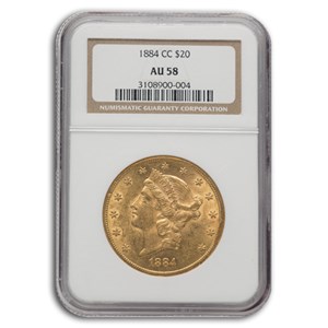 Buy 1884-CC $20 Liberty Gold Double Eagle AU-58 NGC | APMEX
