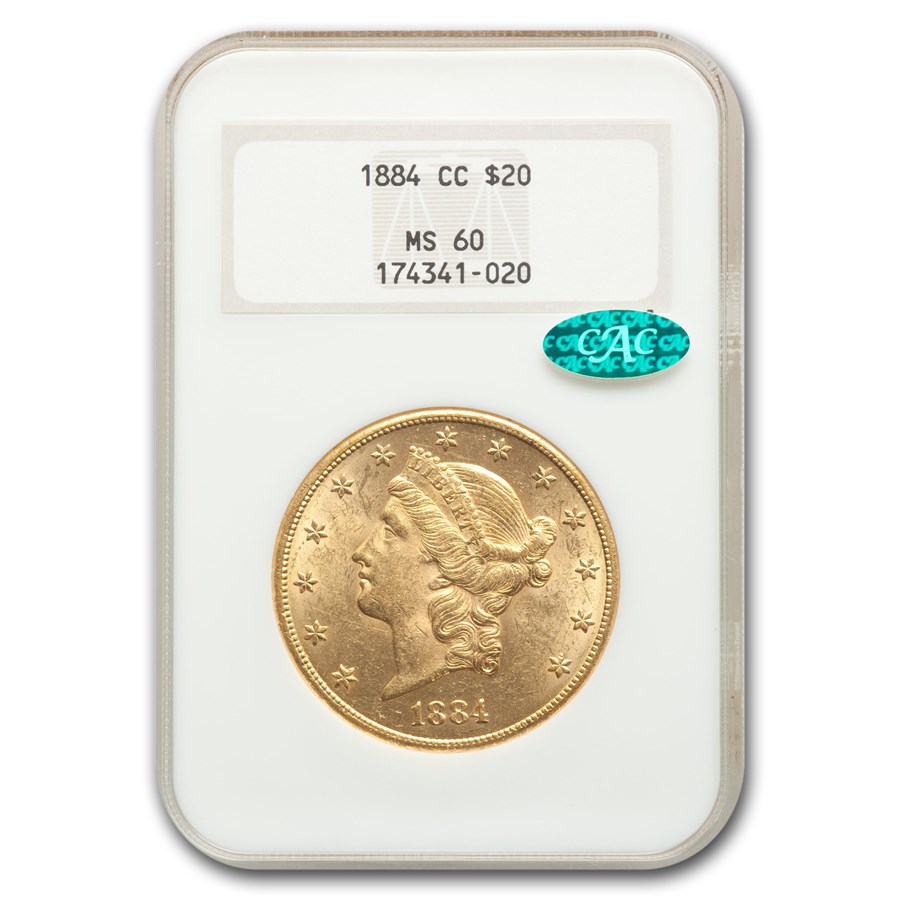 Buy 1884-CC $20 Liberty Gold Double Eagle MS-60 NGC CAC | APMEX