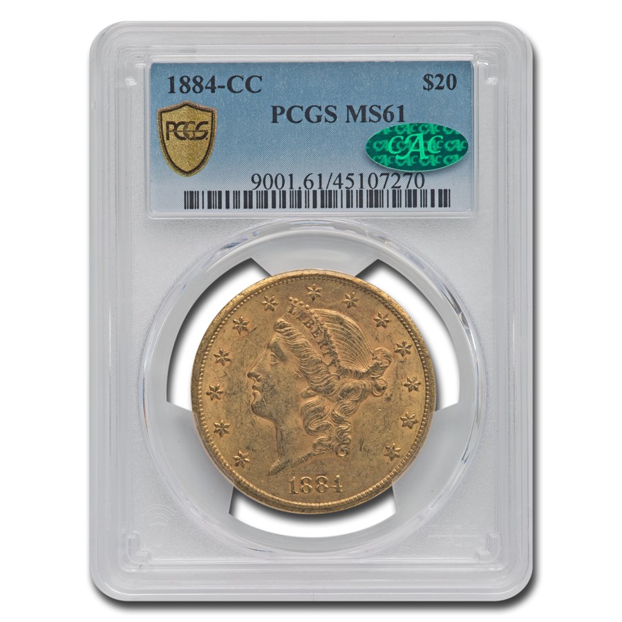 Buy 1884-CC $20 Liberty Gold Double Eagle MS-61 PCGS CAC | APMEX