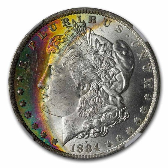 Buy 1884-O Morgan Dollar MS-64 NGC CAC (Obv Crescent Toning) | APMEX