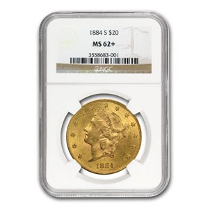 Buy 1884-S $20 Liberty Gold Double Eagle MS-62+ NGC | APMEX