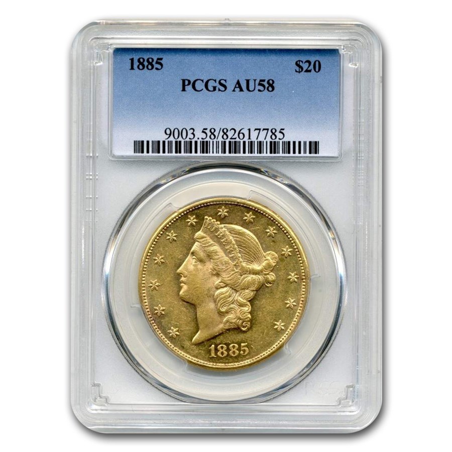 Buy 1885 $20 Liberty Gold Double Eagle AU-58 PCGS | APMEX