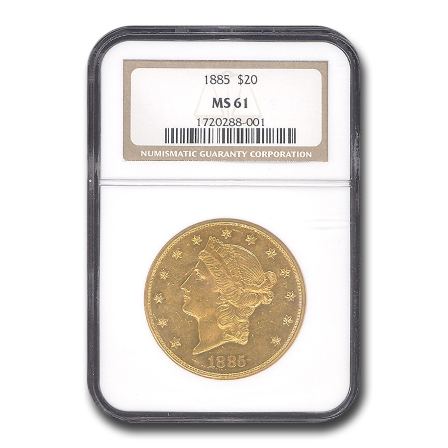 1885 $20 Liberty Gold Double Eagle MS-61 NGC