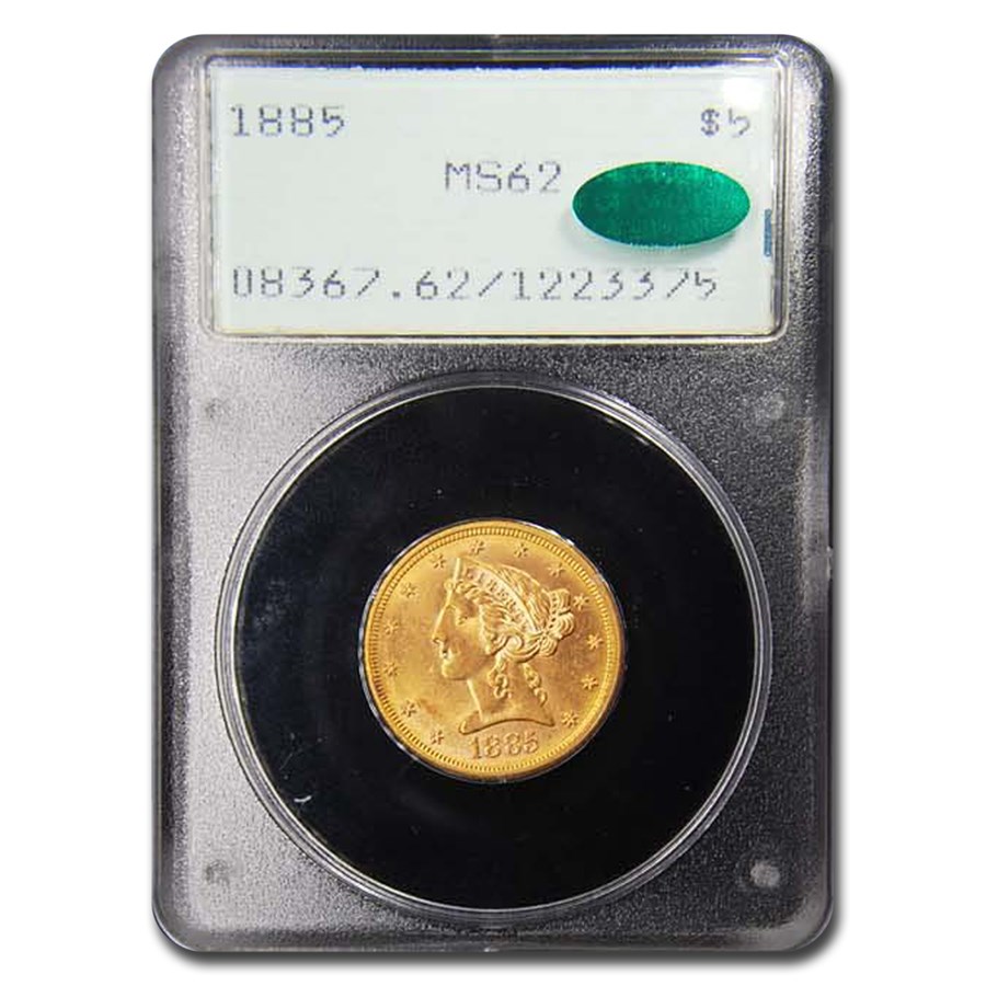 Buy 1885 $5 Liberty Gold Half Eagle MS-62 PCGS CAC (Rattler) | APMEX