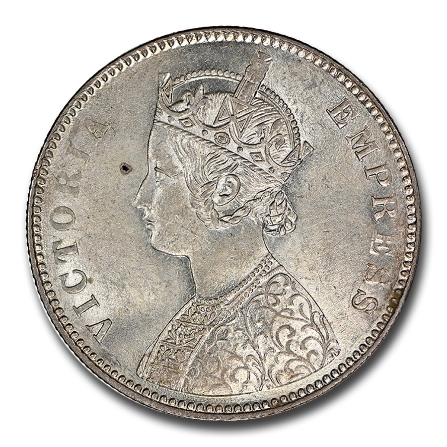Buy 1885-C India Silver Rupee Victoria MS-62 NGC | APMEX