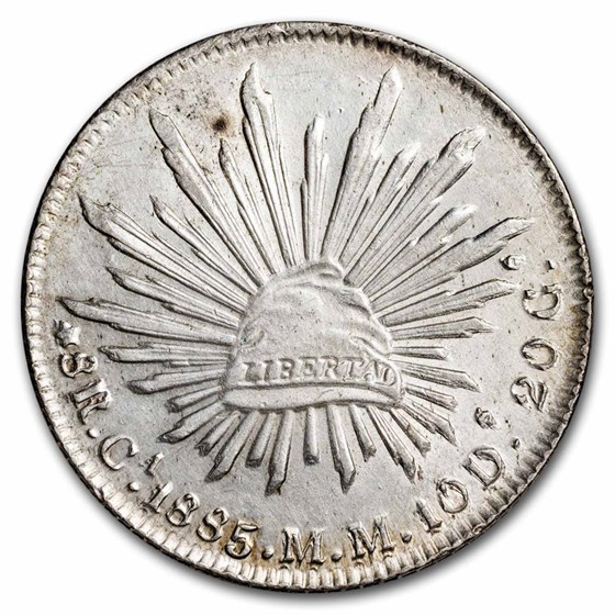Buy 1885-Ca MM Mexico Silver 8 Reales Cap & Rays BU | APMEX