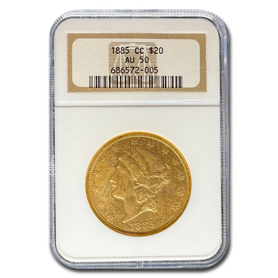 1885-CC $20 Liberty Gold Double Eagle AU-50 NGC
