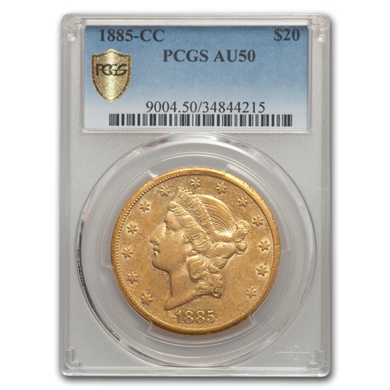 Buy 1885-CC $20 Liberty Gold Double Eagle AU-50 PCGS | APMEX
