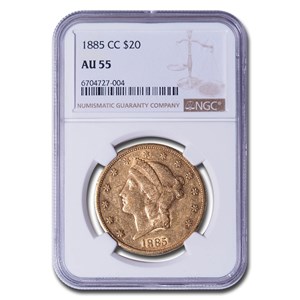 Buy 1885-CC $20 Liberty Gold Double Eagle AU-55 NGC | APMEX