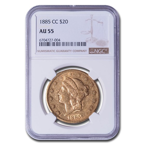 Buy 1885-CC $20 Liberty Gold Double Eagle AU-55 NGC | APMEX