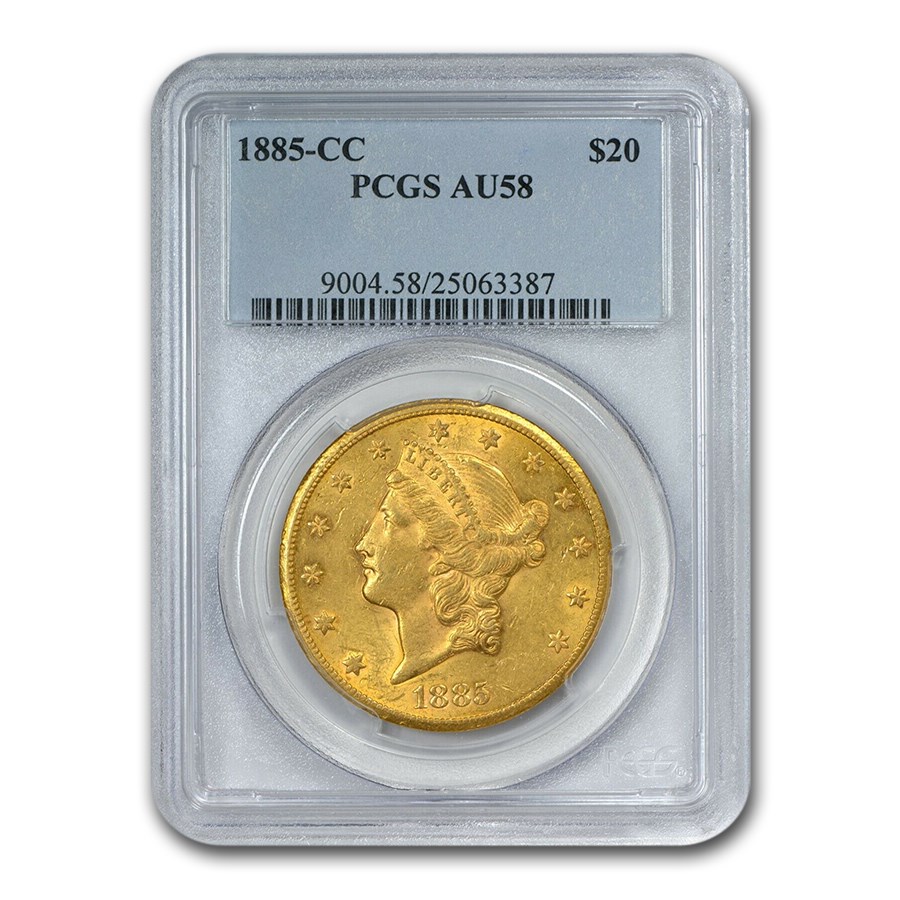 Buy 1885-CC $20 Liberty Gold Double Eagle AU-58 PCGS | APMEX