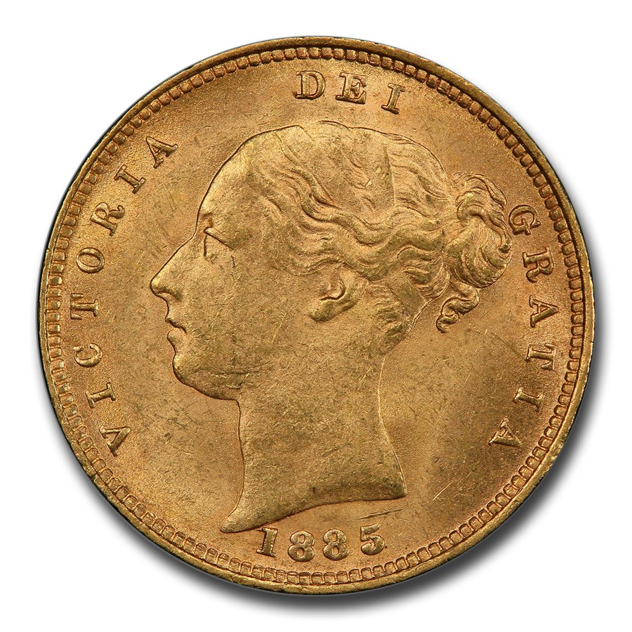Buy 1885 Great Britain Gold Half Sovereign Victoria MS-63+ PCGS | APMEX