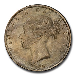 1885 Great Britain Silver Half Crown Victoria MS-64 PCGS