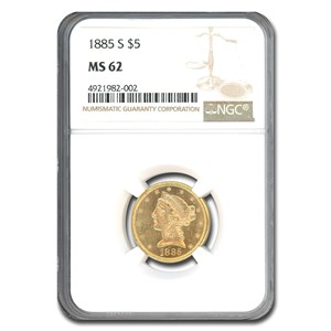 Buy 1885-S $5 Liberty Gold Half Eagle MS-62 NGC | APMEX